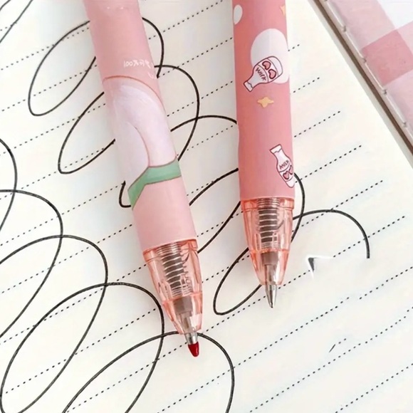 Office | Set Of Six Pens Peach Design New With Tags | Poshmark